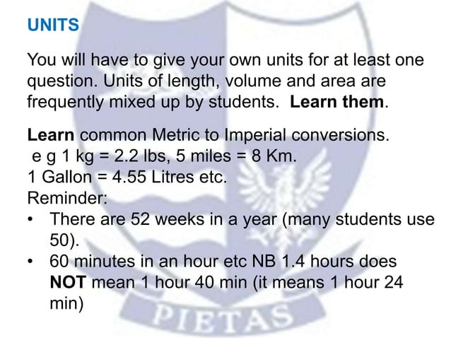 Maths exam tips updated_new tips really workppt | PPT