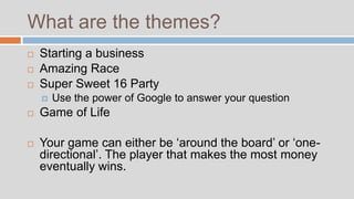 Maths Financial Literacy Game Project | PPT