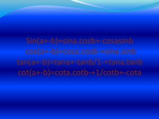 Maths formulas | PPTX