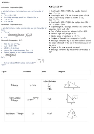 Maths formulas | DOCX