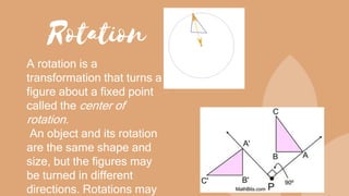 Maths geometrical transformation | PPTX | Physics | Science