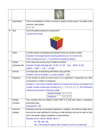 Maths glossary | PDF