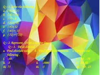 Maths integers | PPTX | Computing | Technology & Computing