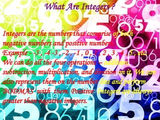Maths integers | PPTX | Computing | Technology & Computing