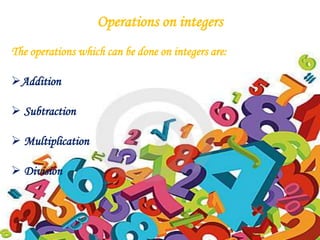 Maths integers | PPTX | Computing | Technology & Computing