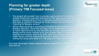 Maths hub workgroup overview 2018 19 | PPTX