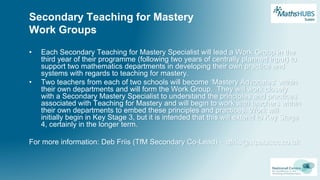 Maths hub workgroup overview 2018 19 | PPTX