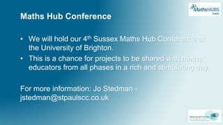 Maths hub workgroup overview 2018 19 | PPTX