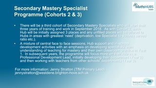 Maths hub workgroup overview 2018 19 | PPTX