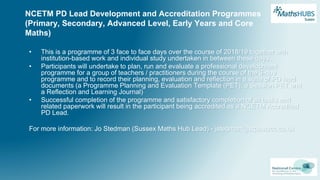 Maths hub workgroup overview 2018 19 | PPTX