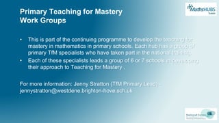 Maths hub workgroup overview 2018 19 | PPTX