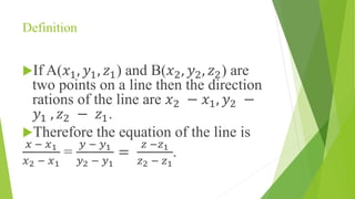 Analytical Geometry of Three Dimensions | PPTX