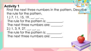 MATHEMATICS LESSON ON SIMPLE PATTERNS.pptx