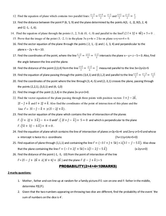 Maths imp questions for 2018