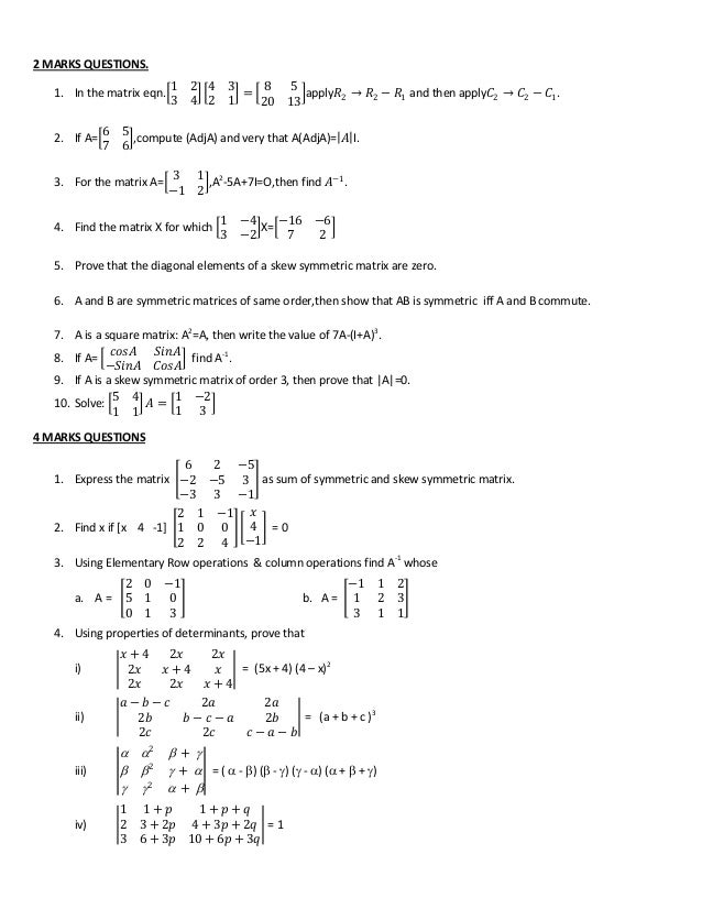 Maths imp questions for 2018
