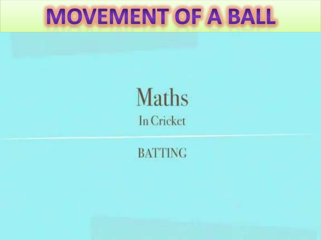 Maths in cricket | PPTX | Cricket | Sports