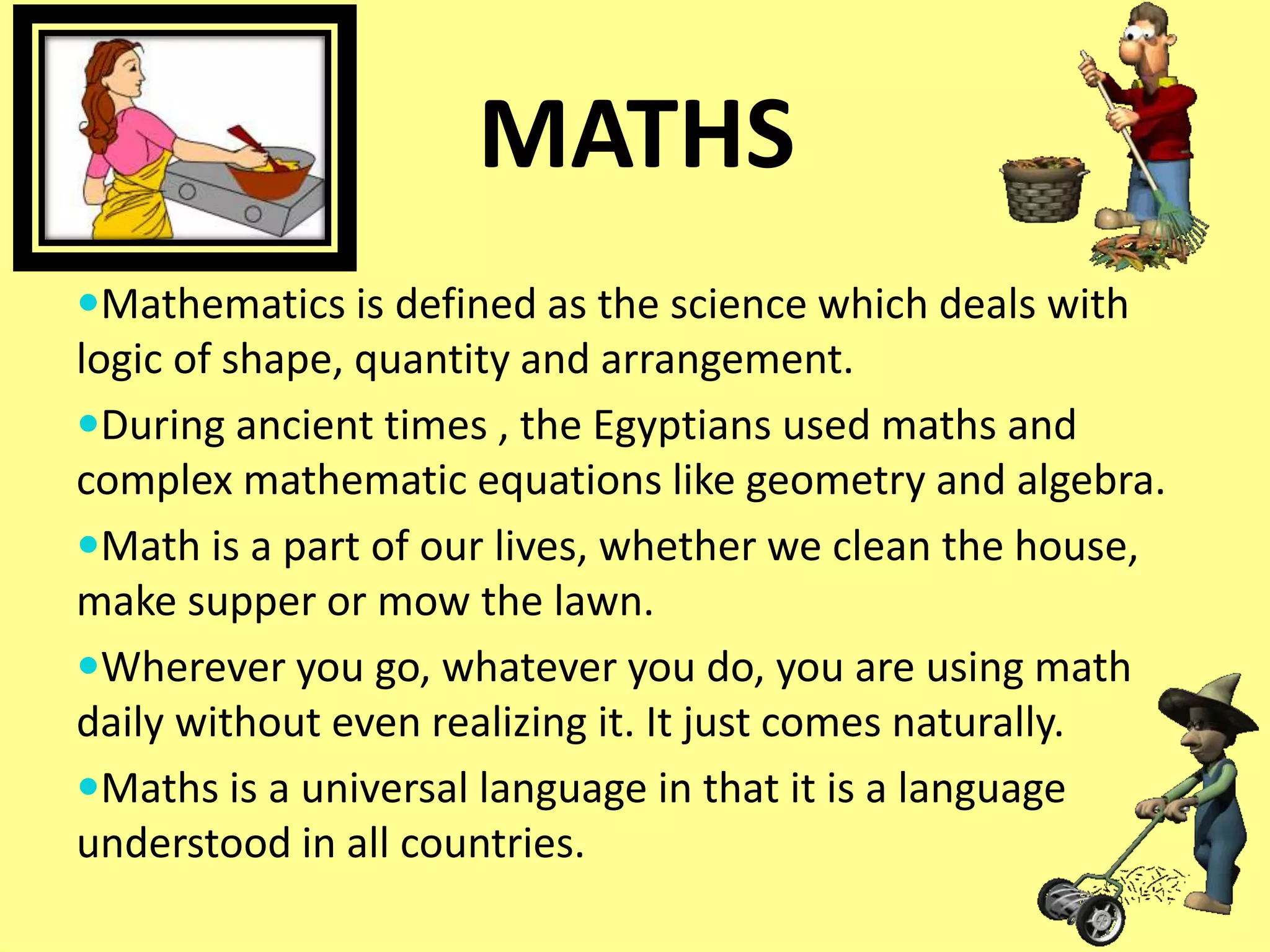 Maths in daily life | PPTX