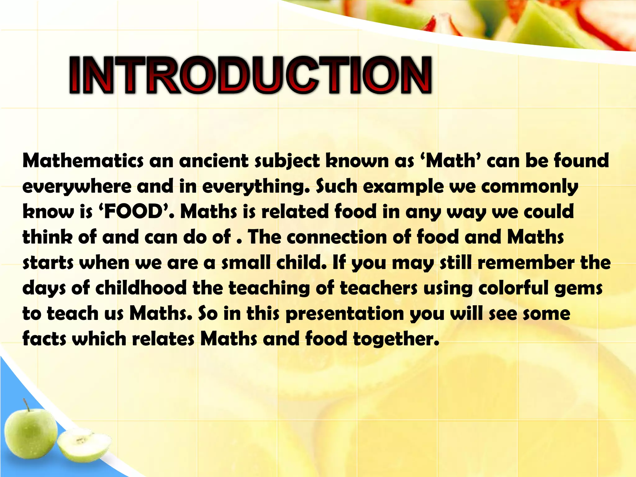 Maths in food | PPTX