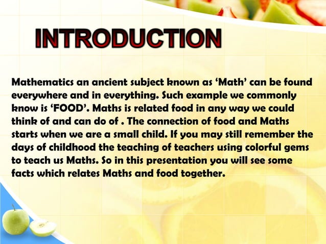 Maths in food | PPTX