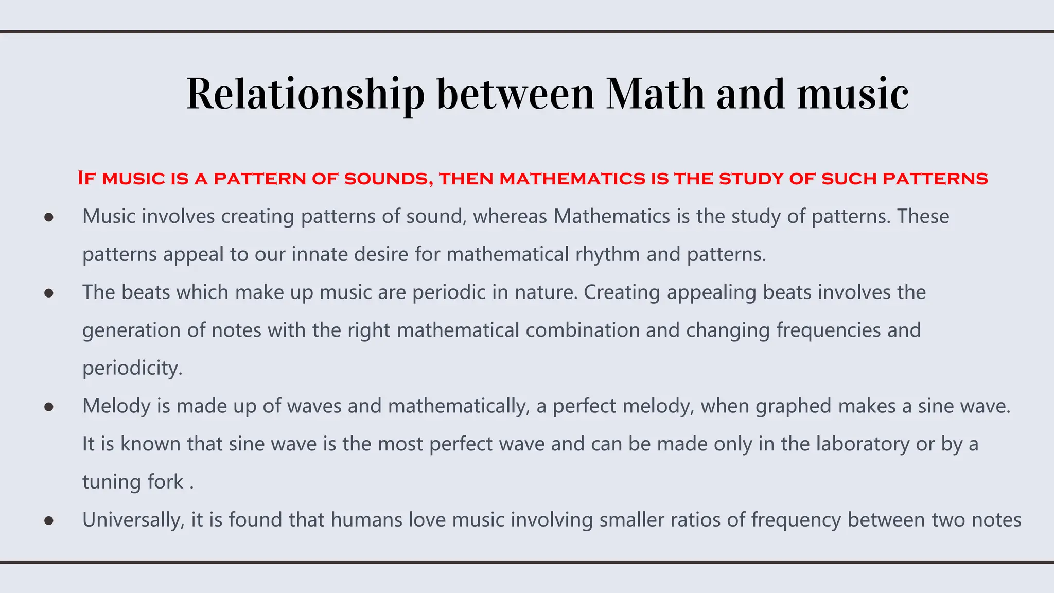 Class 12th presentation on maths in music | PPTX