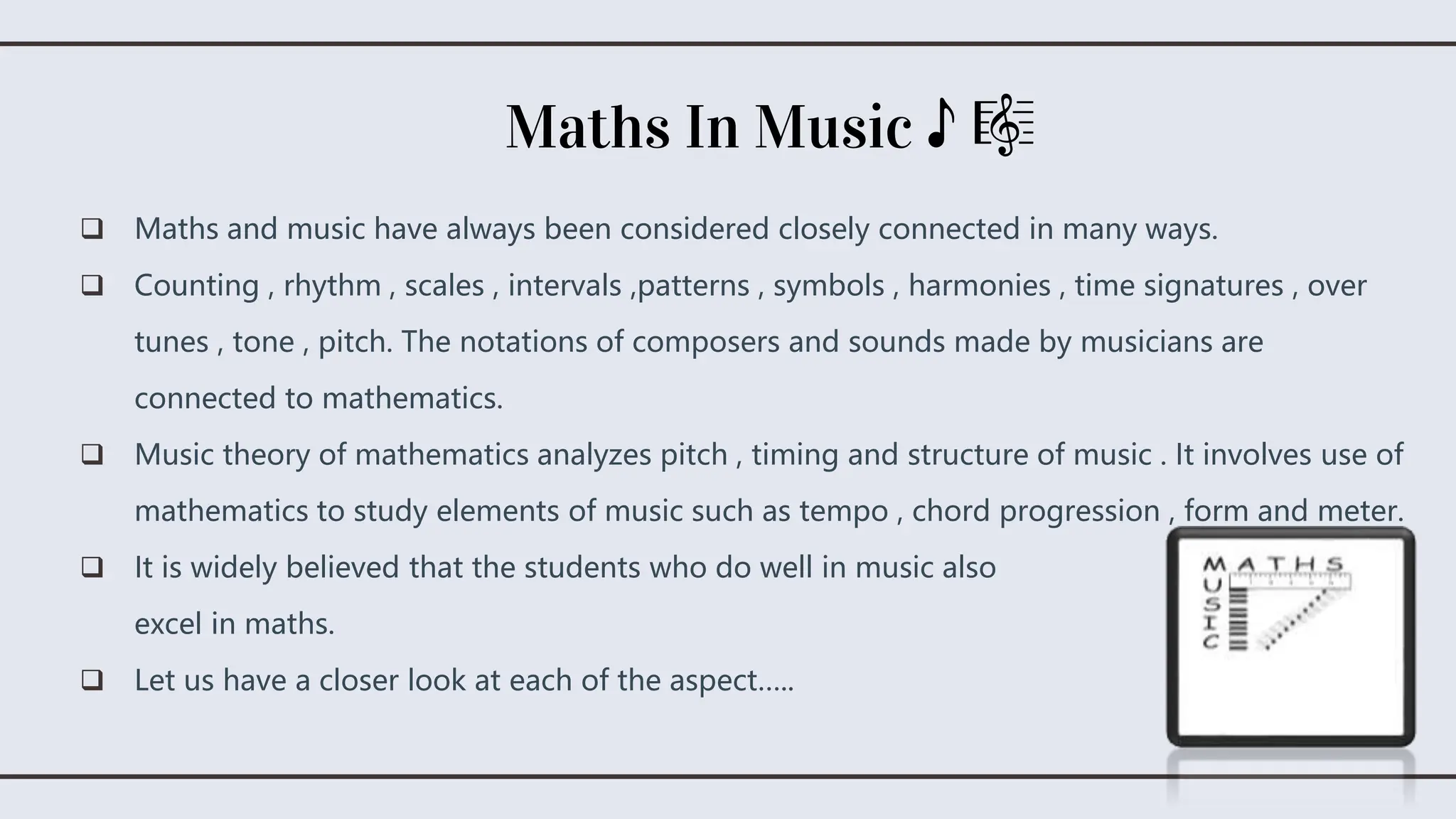 Class 12th presentation on maths in music | PPTX