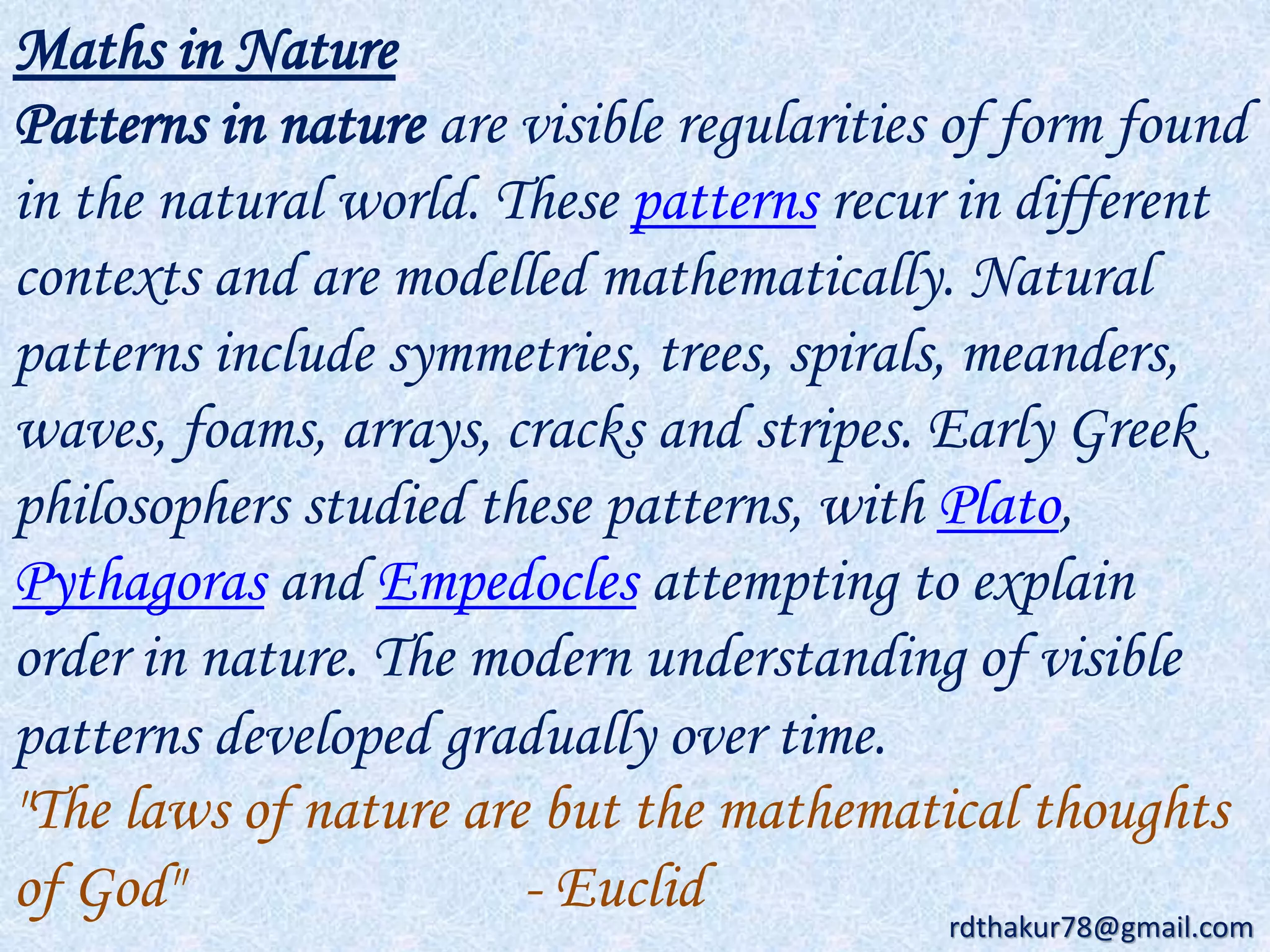 Maths in nature | PPTX