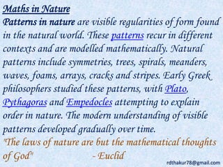 Maths in nature fibonacci | PPTX