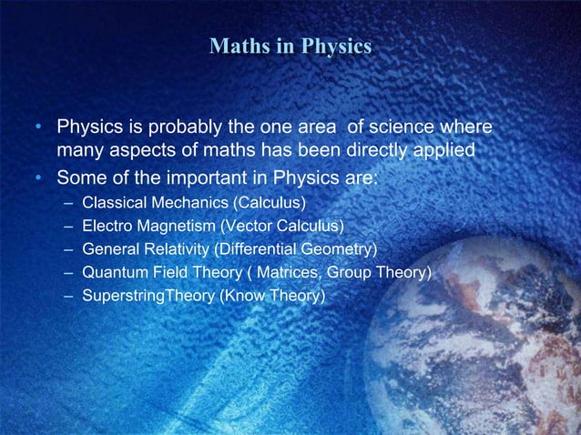Maths in science | PPTX | Physics | Science