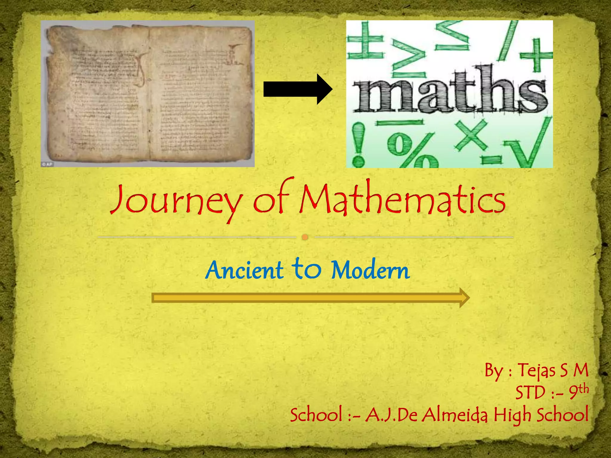 Maths journey- Ancient to Modern Period | PPTX