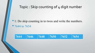 Skip counting of 4 digit numbers | PPTX