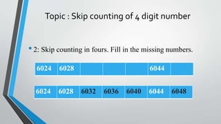 Skip counting of 4 digit numbers | PPTX