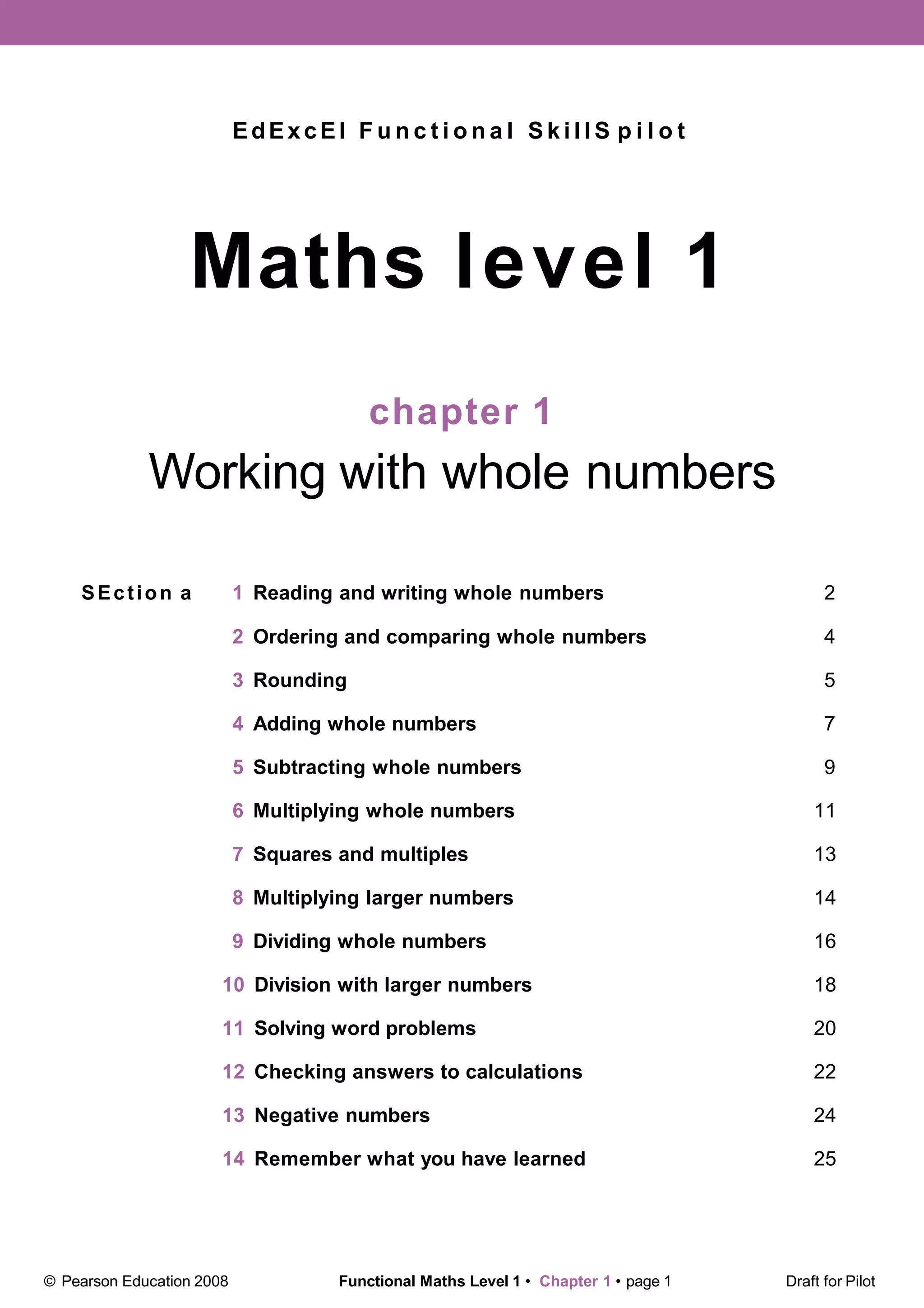 Maths level 1 chapter 1 learner materials | PPTX