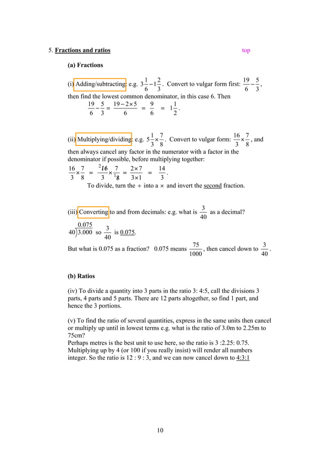 Maths Revision Notes - IGCSE | PDF
