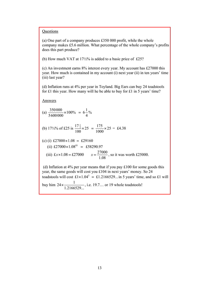 Maths Revision Notes - IGCSE | PDF