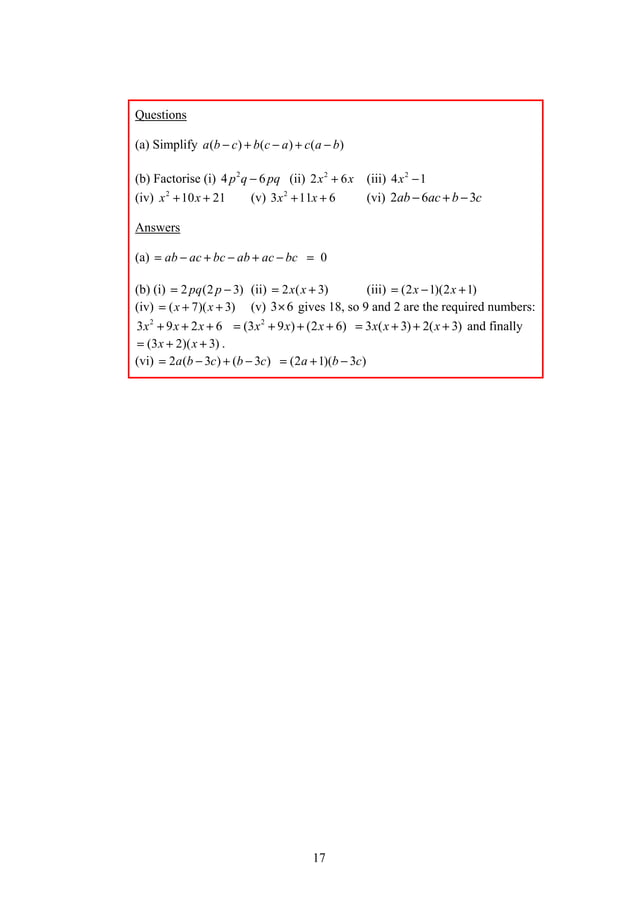 Maths Revision Notes - IGCSE | PDF