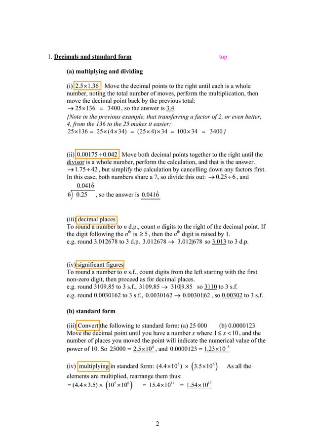 Maths Revision Notes - IGCSE | PDF