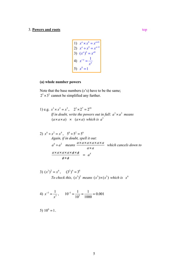 Maths Revision Notes - IGCSE | PDF