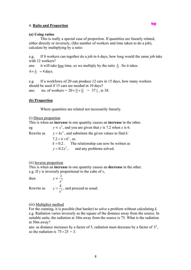 Maths Revision Notes - IGCSE | PDF