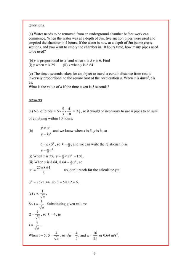 Maths Revision Notes - IGCSE | PDF