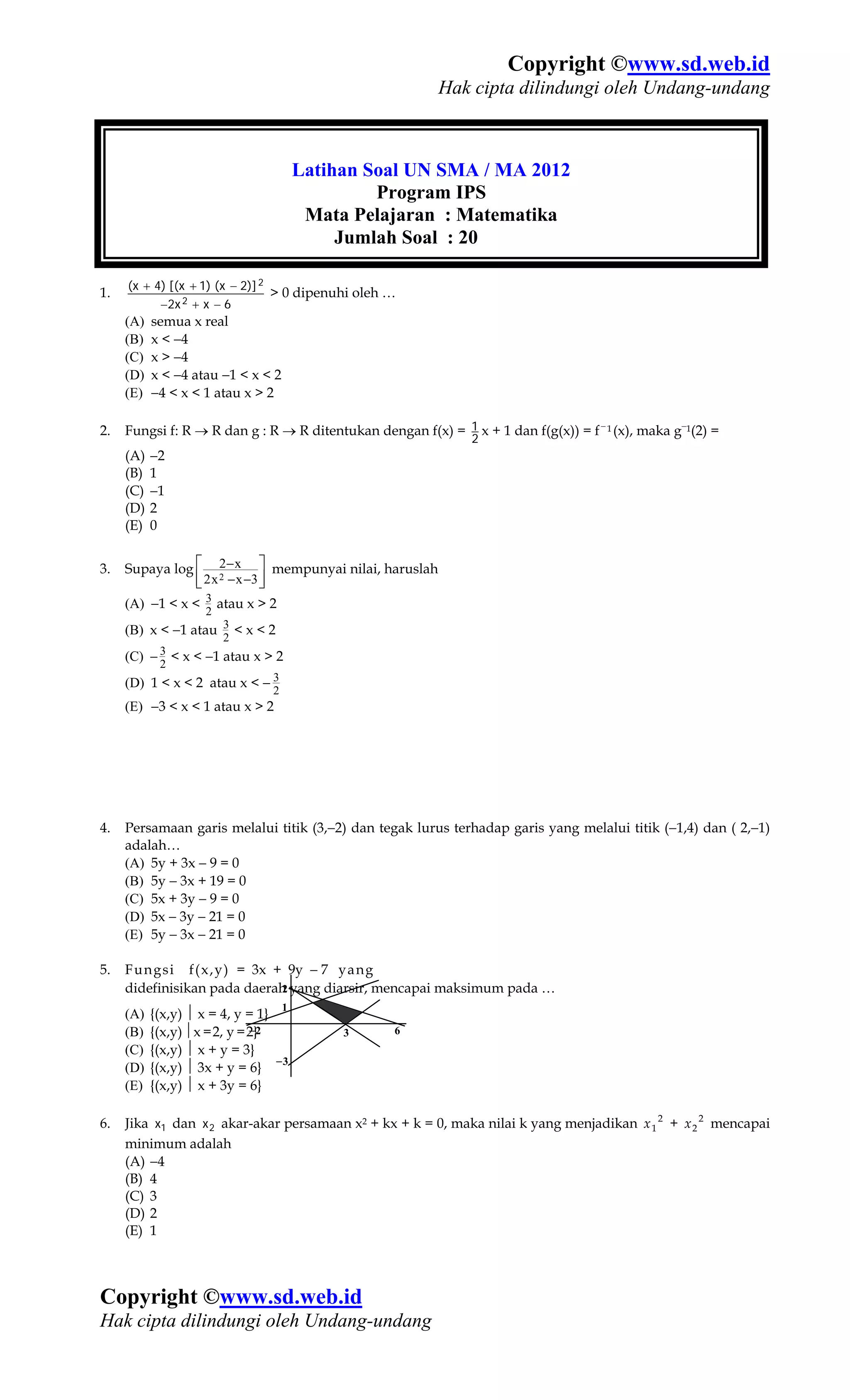 Math soal @1 | PDF