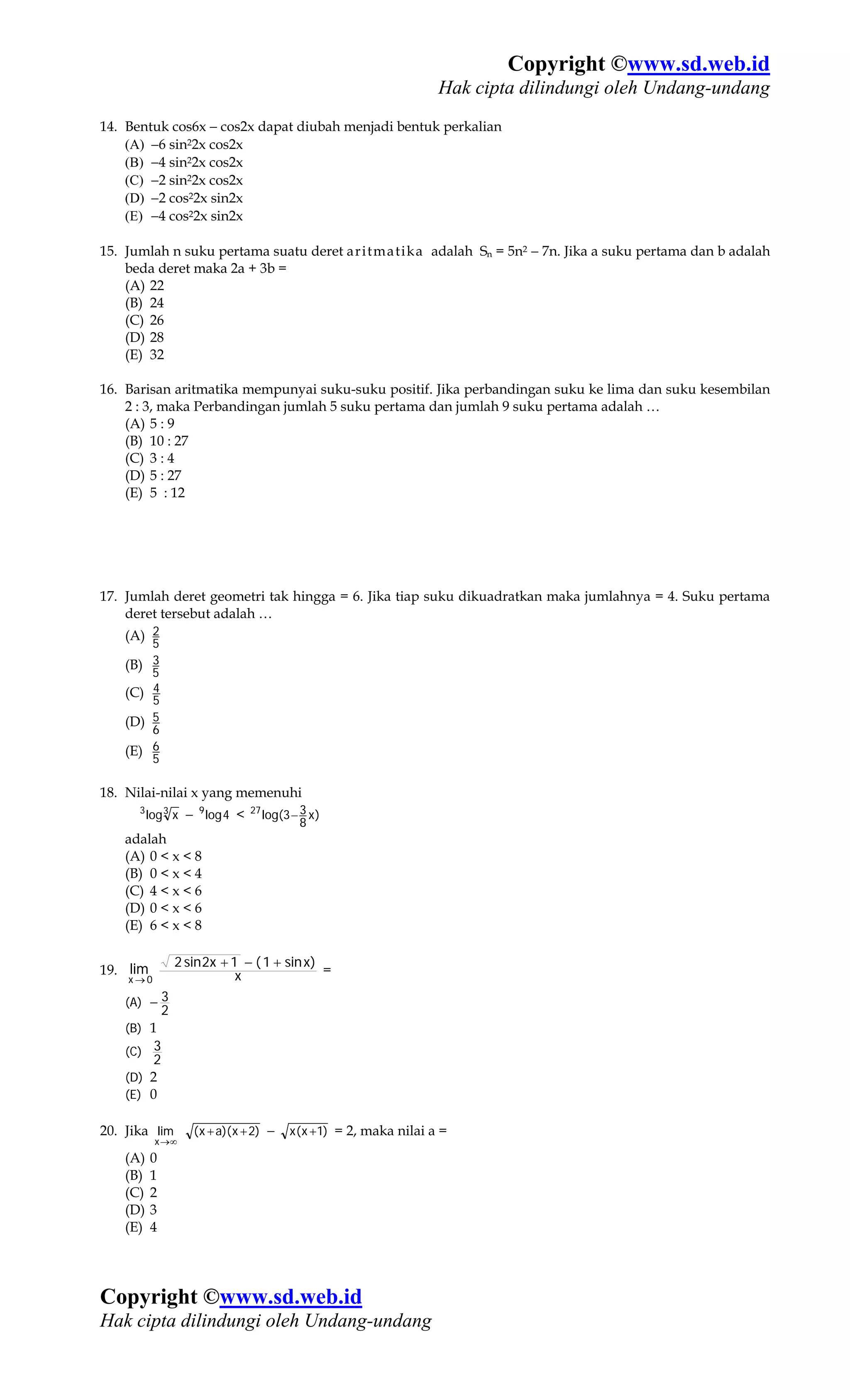 Math soal @1 | PDF