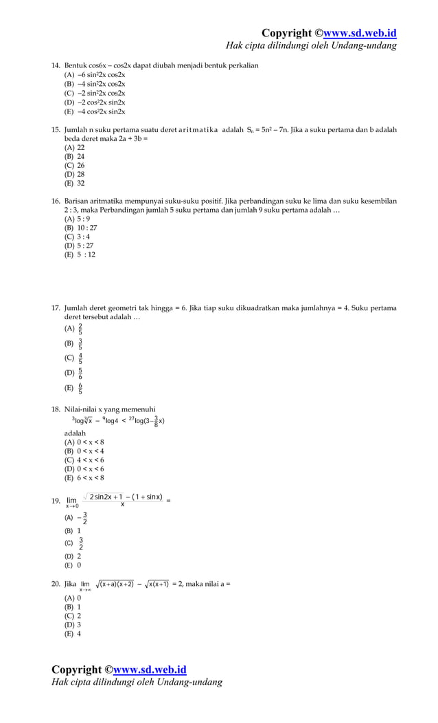 Math soal @1 | PDF