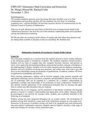 Math sol common core overview | PDF