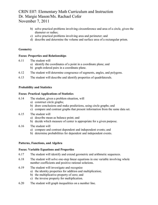 Math sol common core overview | PDF