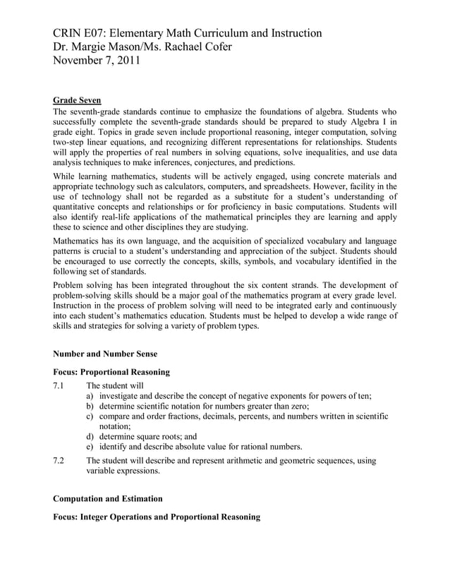 Math sol common core overview | PDF