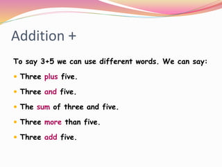 Maths operations | PPTX