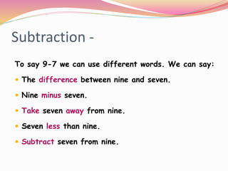 Maths operations | PPTX