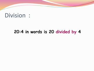 Maths operations | PPTX