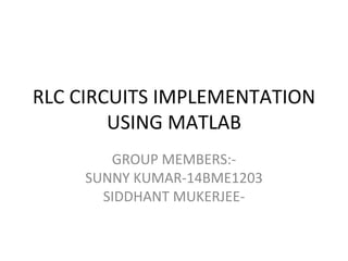 lcr circuit implementation using matlab | PPT