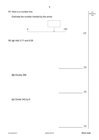 Math specimen paper 1 2012 | PDF